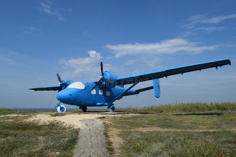 Blue Rotary-wing Aircraft on the Hill. Open-air Museum Editorial Stock ...
