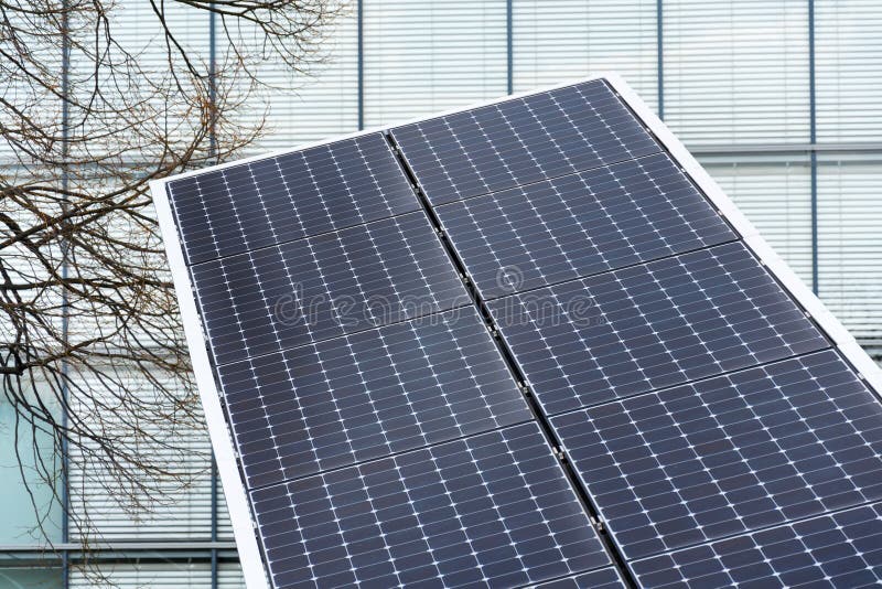 Blue Rotating Solar Panels Tilted Axis Tracker, Future Energy Concept ...