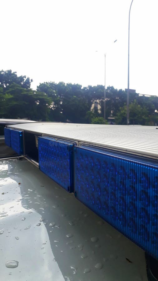 The Blue Rotator Lights Above the Car Stock Image - Image of vehicle ...