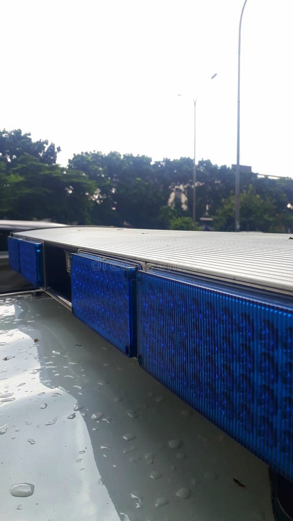 The Blue Rotator Lights Above the Car Stock Image - Image of vehicle ...