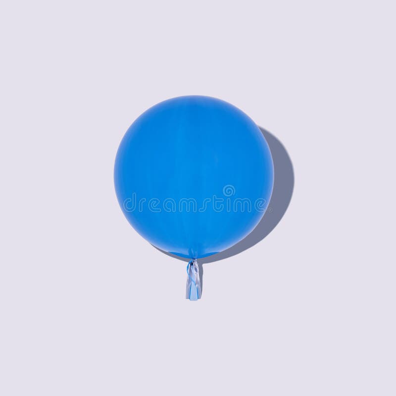 Blue Round Balloon with Shadow Isolated on White Background. Stock ...