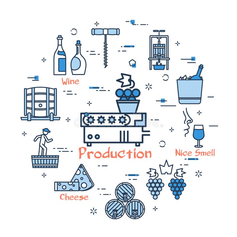 Line Winemaking Infographic Stock Vector - Illustration of infographic ...