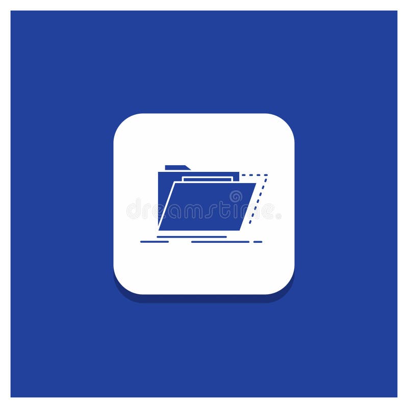 Blue Round Button for Archive, Catalog, Directory, Files, Folder Glyph ...