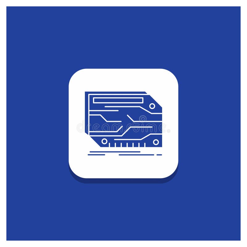 Blue Round Button for Card, Component, Custom, Electronic, Memory Glyph ...