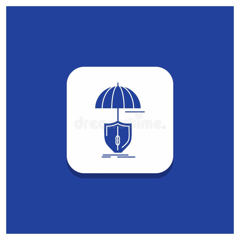 Blue Round Button for Insurance, Protection, Safety, Digital, Shield ...
