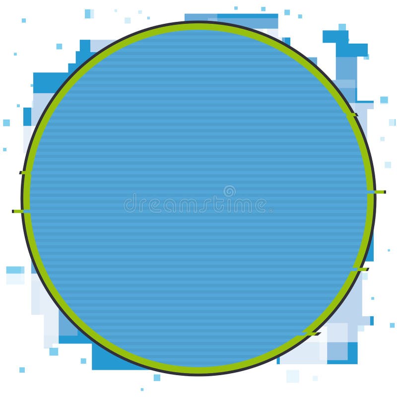 Blue Round Button Template with Pixels, Vector Illustration Stock ...