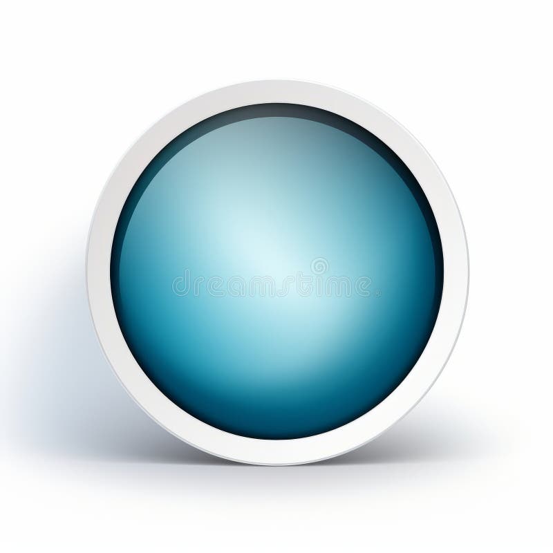 A Blue Round Button on a White Background Stock Illustration ...