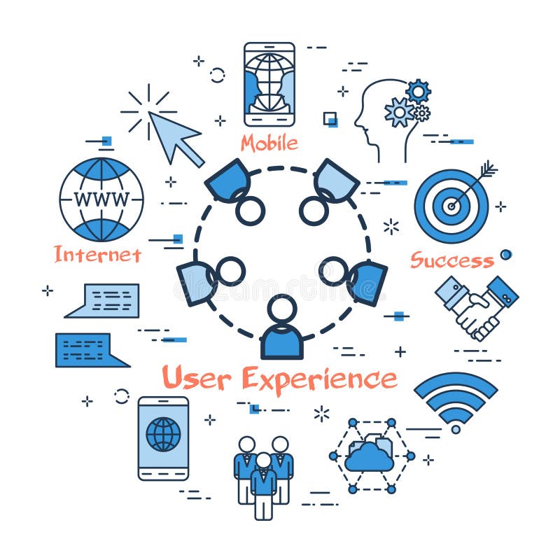 Blue Round Concept - User Experience Stock Vector - Illustration of ...