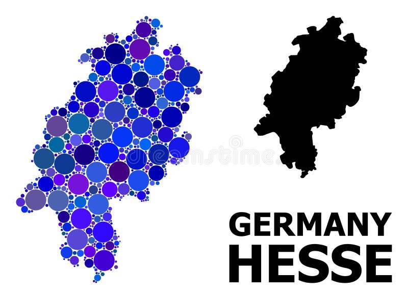 Blue Geometric Mosaic Hesse Land Map Stock Illustrations – 4 Blue ...