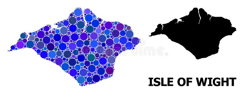 Blue Round Dot Mosaic Map of Isle of Wight Stock Illustration ...