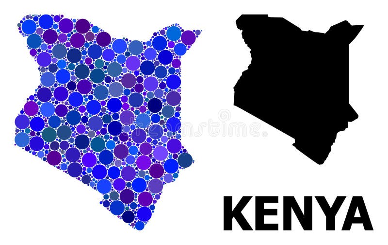 Blue Map of Kenya Administrative Divisions with Travel Infographic ...
