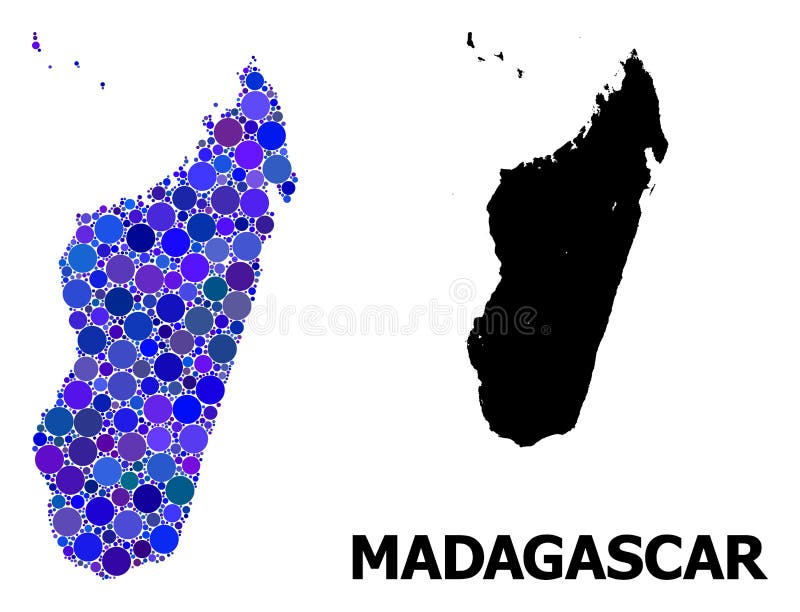 Blue Map of Madagascar Administrative Divisions with Travel Infographic ...