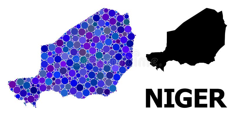 Blue Map of Niger Administrative Divisions with Travel Infographic ...