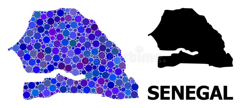 Blue Map of Senegal Administrative Divisions with Travel Infographic ...