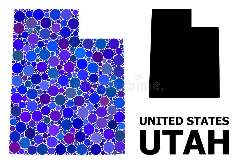 Blue Dot Utah State Map stock vector. Illustration of composed - 118741231