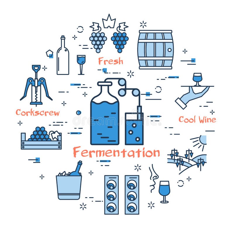 Fermentation Process Background Concept Stock Illustration ...