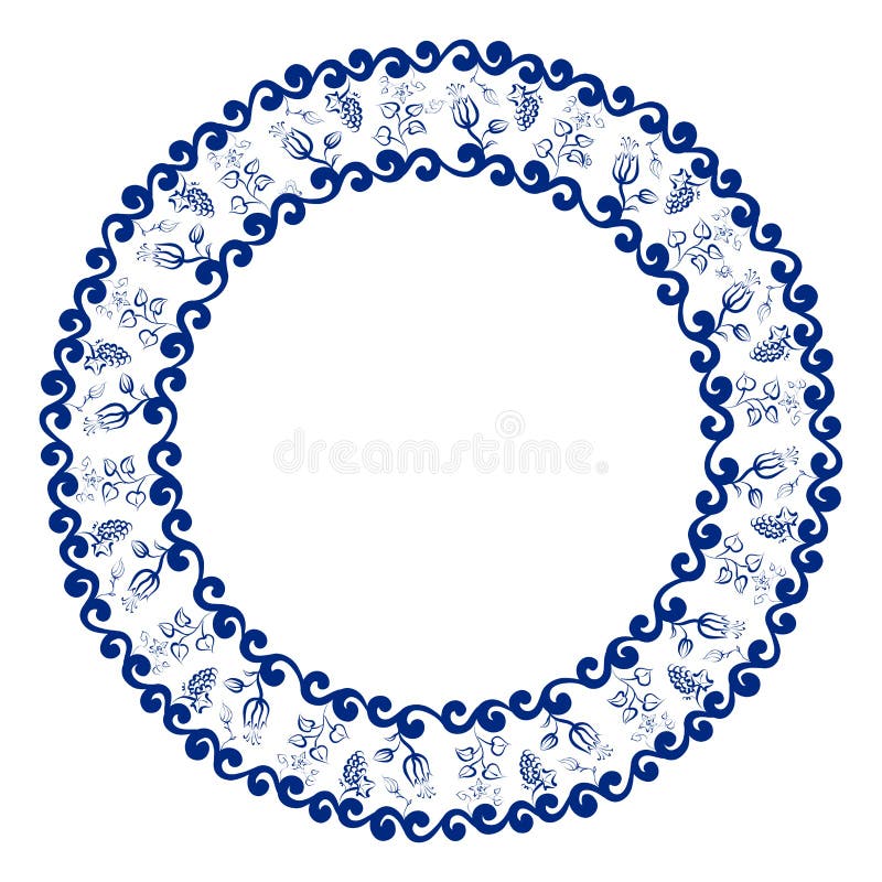 Blue round frame stock vector. Illustration of element - 84835231