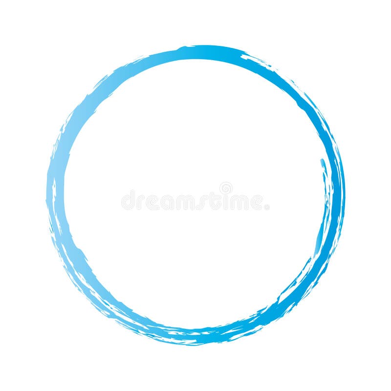 Blue Round Frame Banner Isolated on White Background Stock Vector ...