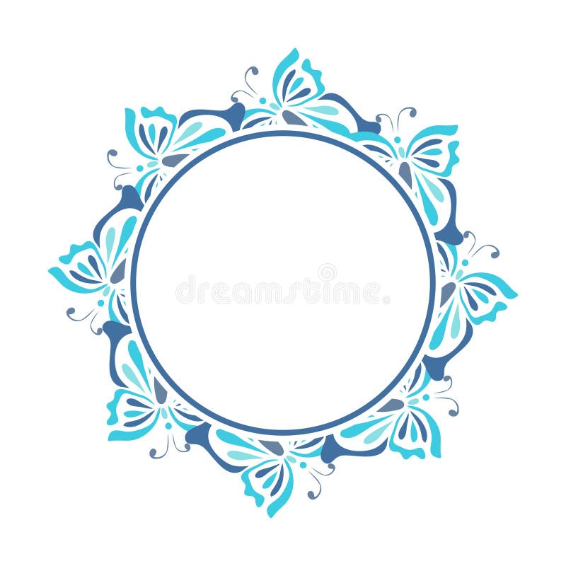 Blue round frame stock illustration. Illustration of decorative - 62235854