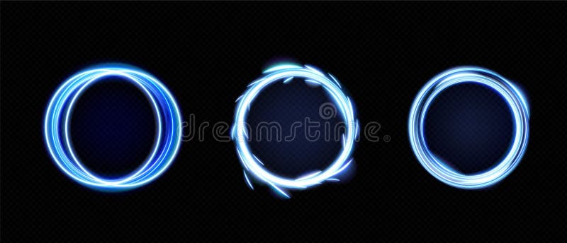 Blue Round Frames Set on Transparent Background Stock Illustration ...