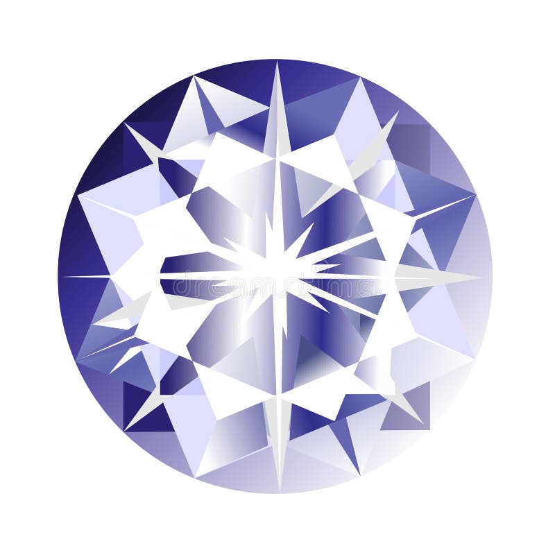 Blue Round Gemstone on a White Background. Stock Vector - Illustration ...