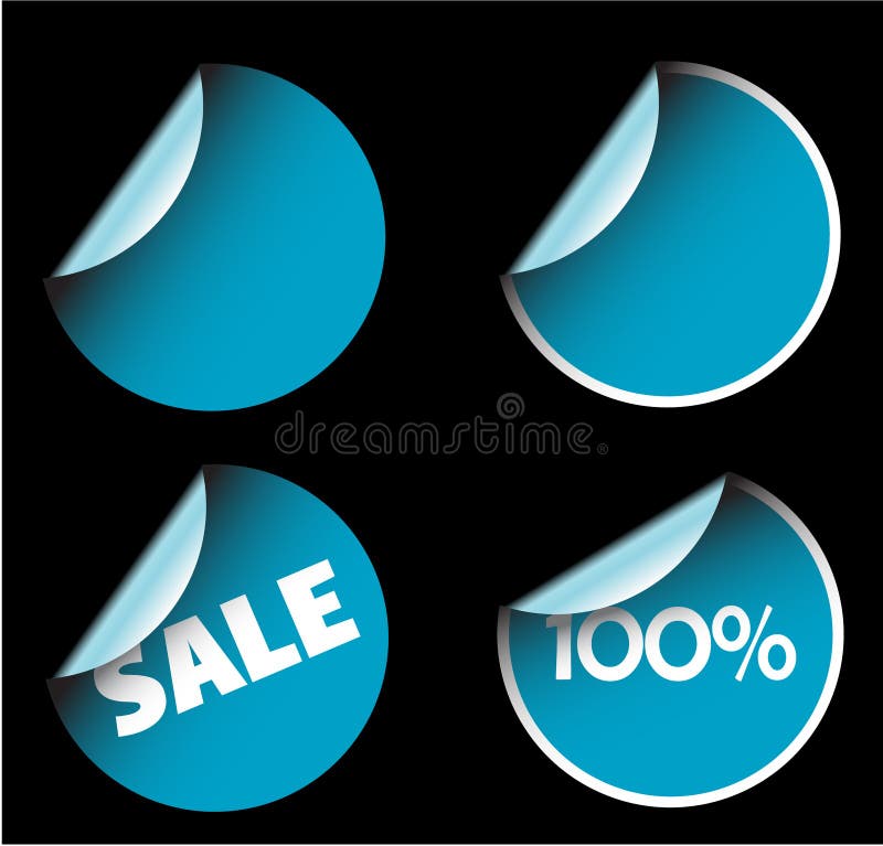 Blue round labels stock vector. Illustration of glossy - 5208322