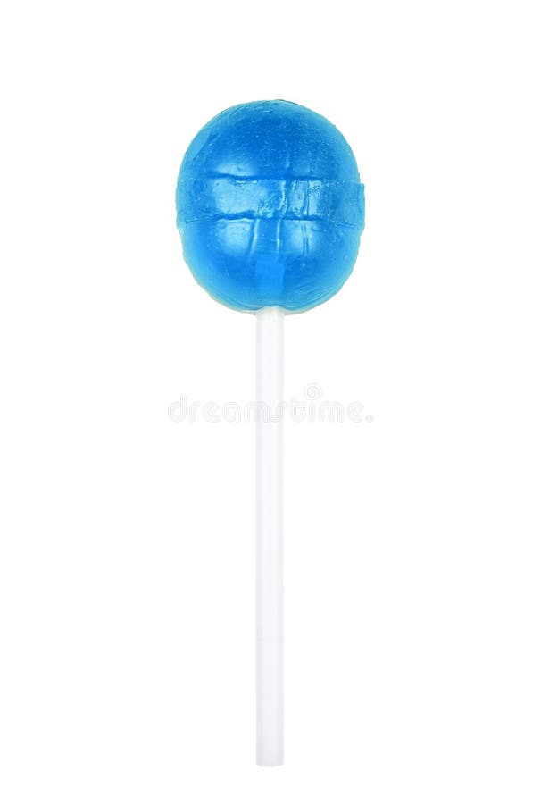 Blue Round Lollipop Isolated on White. Sweet Sugar Candy Stock Image ...
