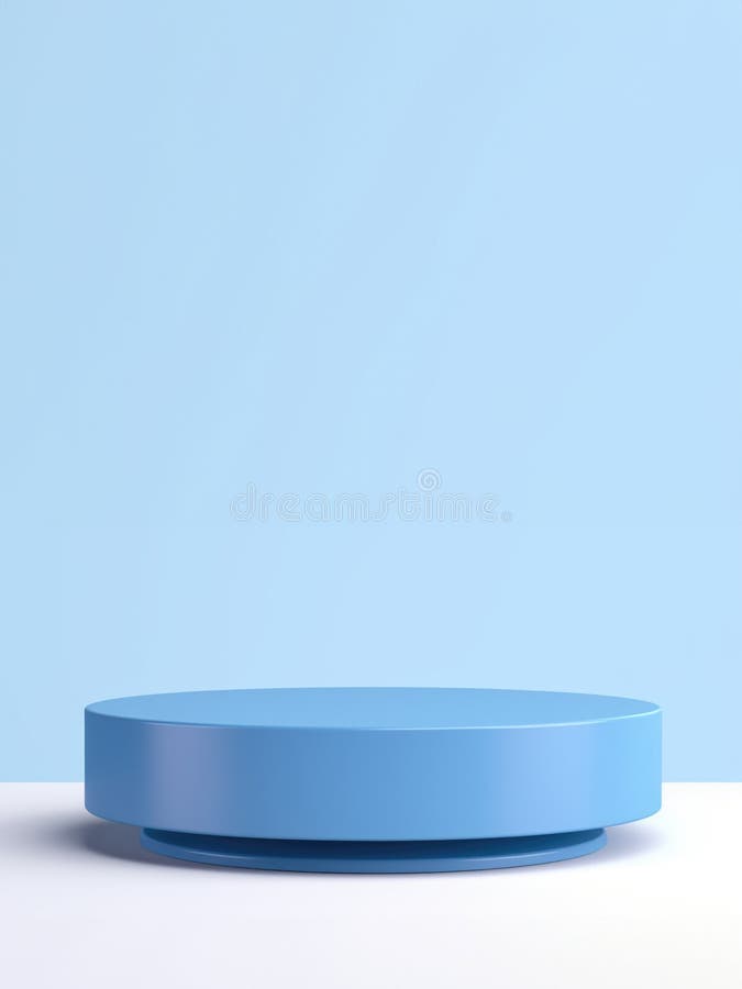 A Blue Round Object on a White Surface, Empty Podium Mockup for Beauty ...