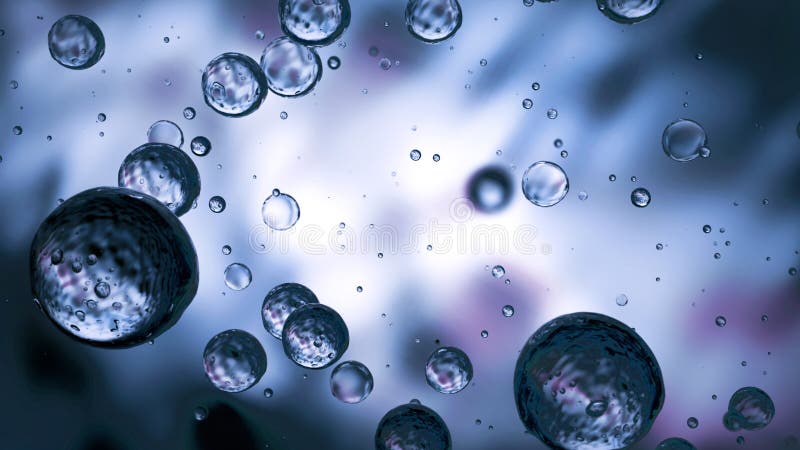 Blue Round Particles Float Together Stock Illustration - Illustration ...