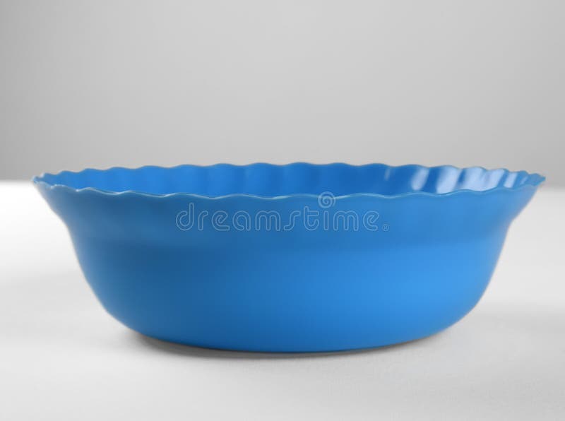 Blue Round Plastic Deep Dish Stock Photo - Image of plain, plate: 86484382
