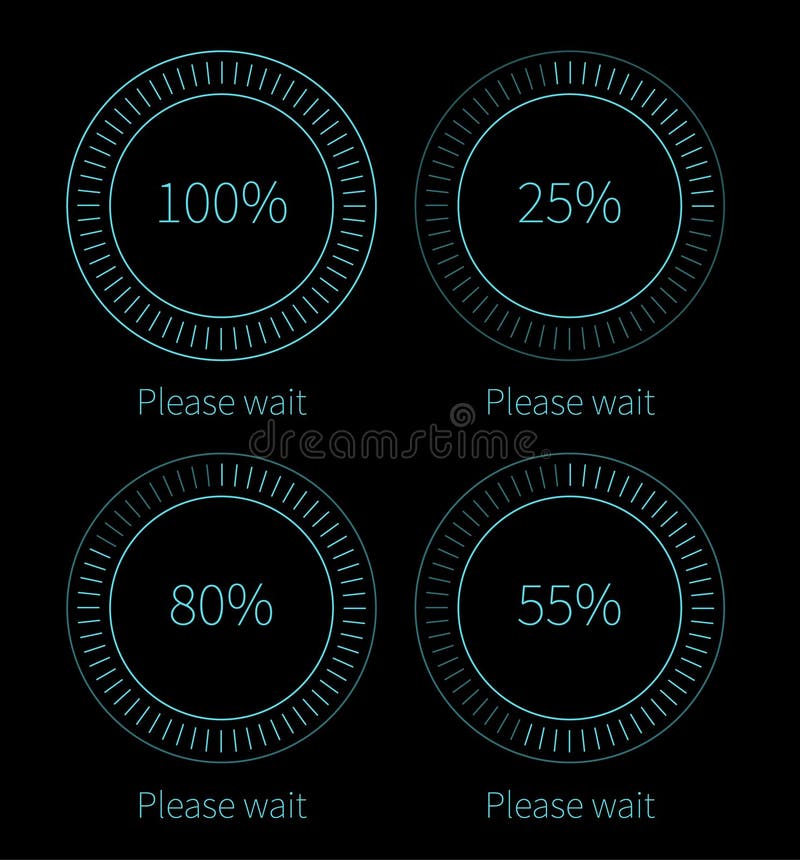 Blue Round Progress Bars. Vector Abstract Symbol for Webpage Design ...