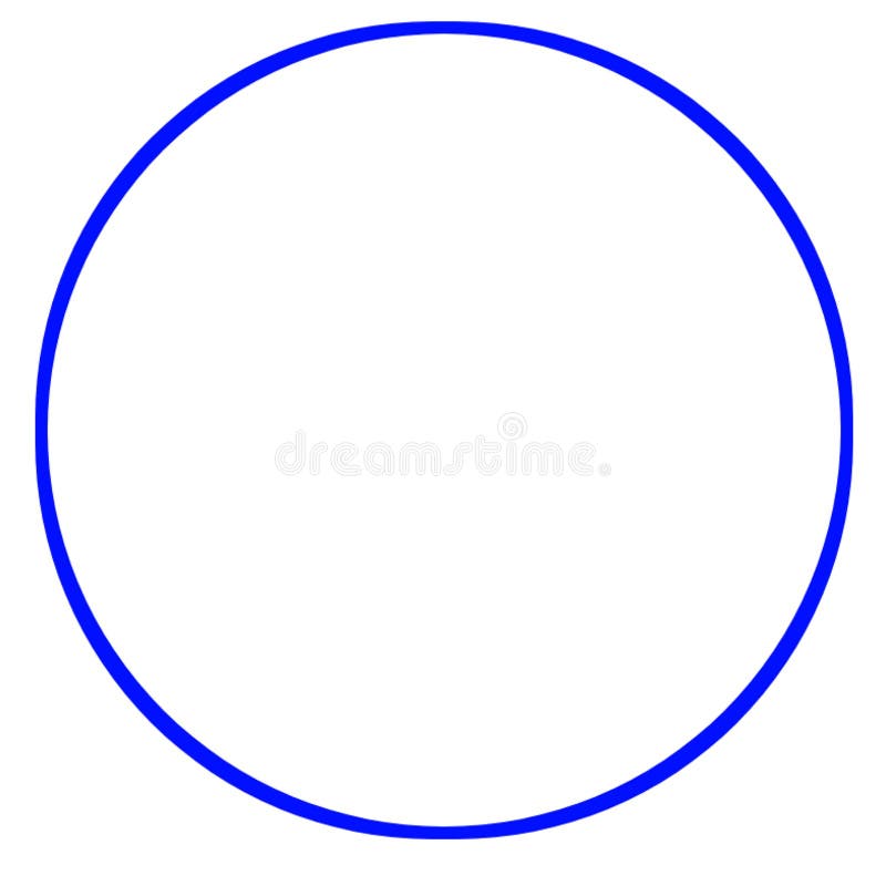 Blue Round Shape Frame Isolated on White Background Stock Illustration ...