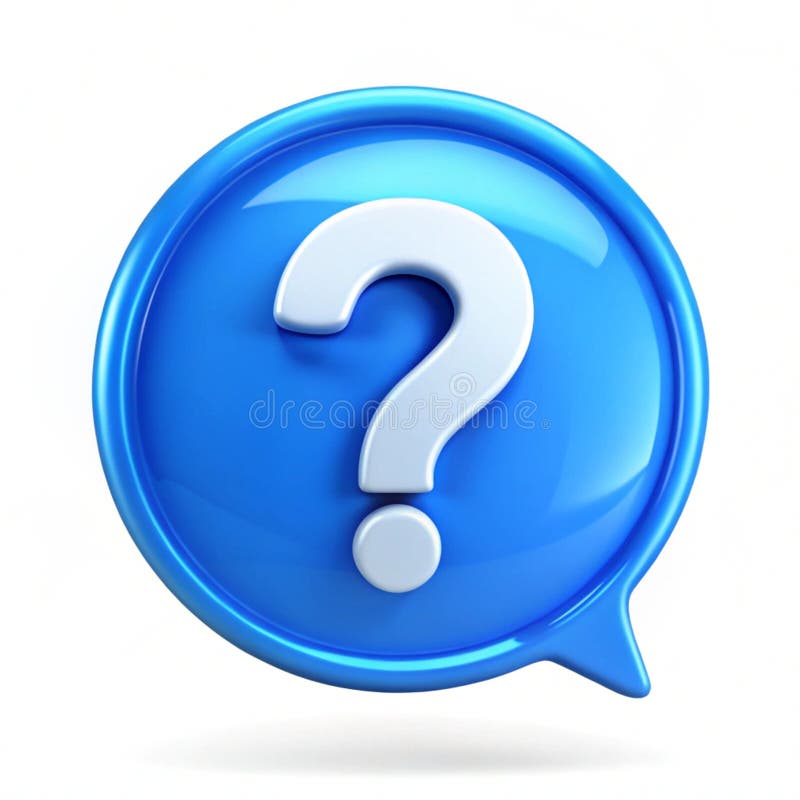 Blue Round Speech Bubble with White Question Mark Stock Illustration ...