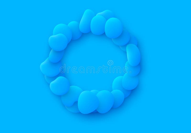 Blue Round Sphere Isolated Background. Design Elements of the Liquid ...