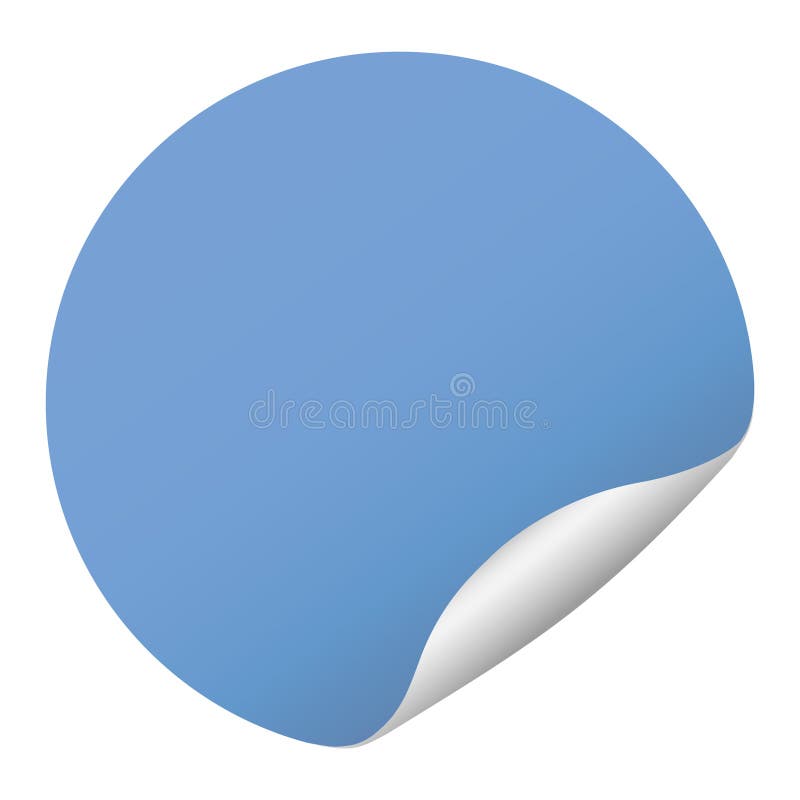 Blue Round Sticker Vector Banner with Stars Frame on White Background ...