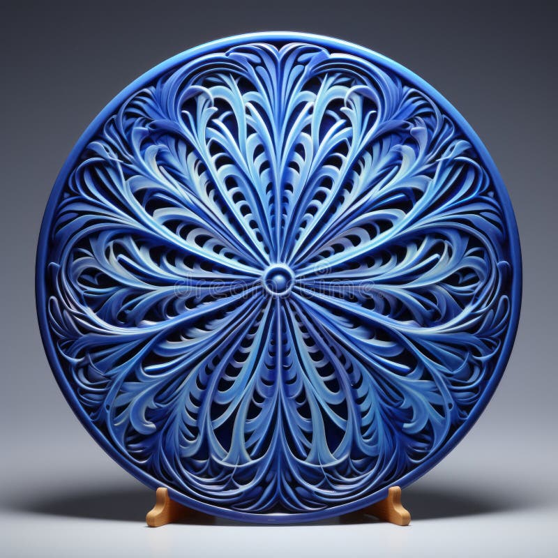 Intricate Blue Plate with Ornate Detail - Bess Hamiti Inspired Stock ...