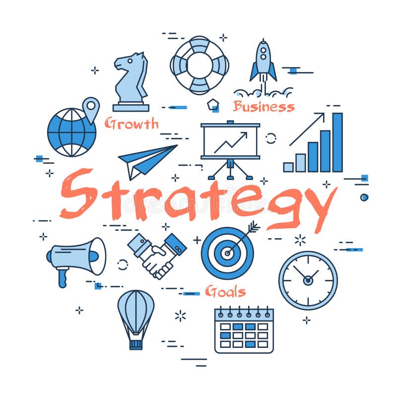 Blue Round Strategy Concept Stock Vector - Illustration of innovation ...