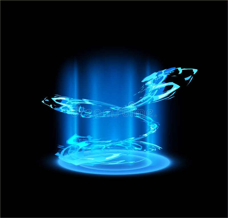 Blue Round Teleport Game Effect Flat Style, Vector Illustration Stock ...