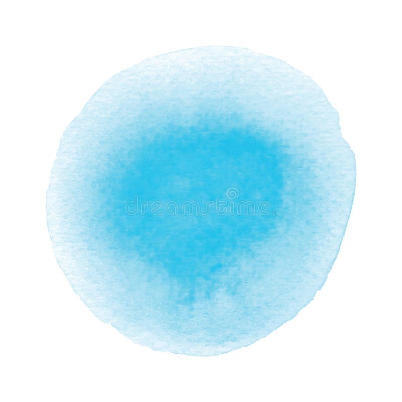 Blue Round Watercolor on White Background Stock Vector - Illustration ...