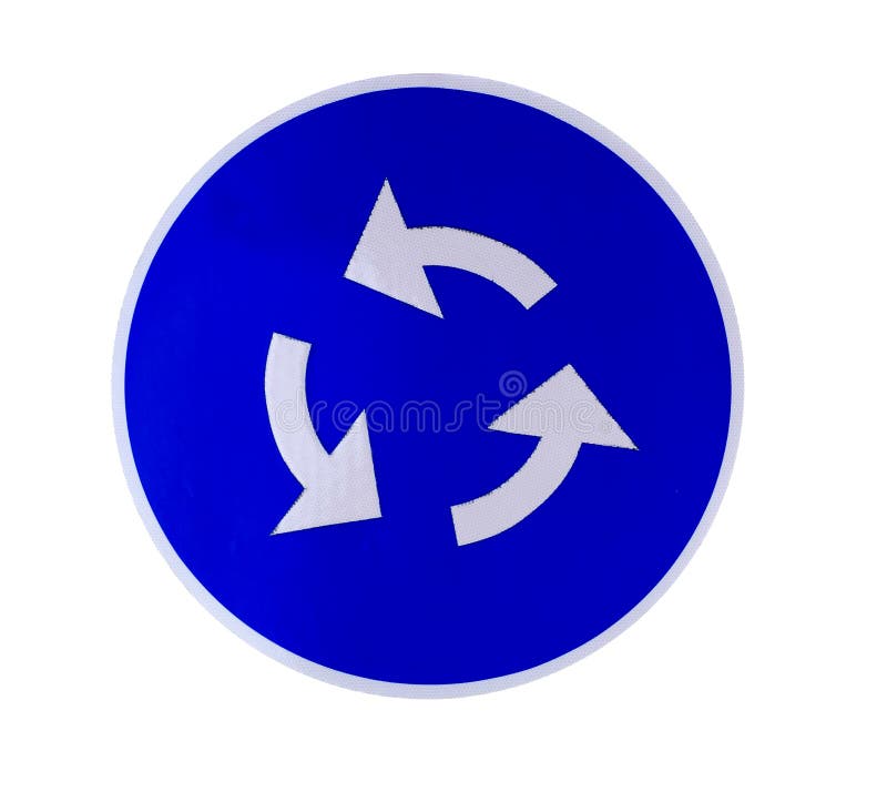 Blue roundabout sign stock illustration. Illustration of roads - 2266097