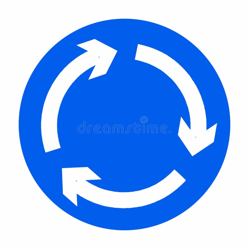 Blue roundabout sign stock illustration. Illustration of roads - 2266097