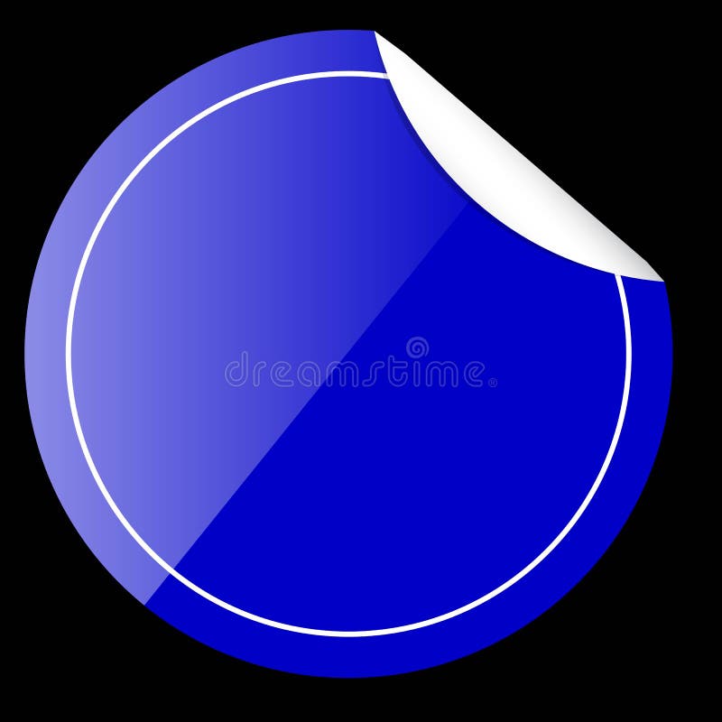 Blue Rounded Blank Tag, Isolated on Black Stock Vector - Illustration ...
