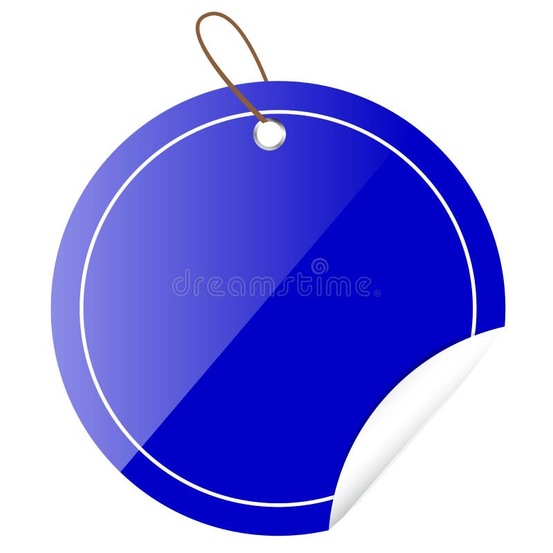 Blue Rounded Blank Tag, Isolated on White Stock Vector - Illustration ...