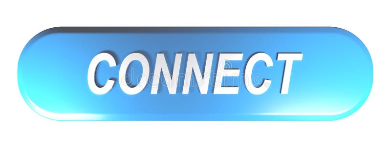 Blue Rounded Rectangle Push Button CONNECT - 3D Rendering Stock ...