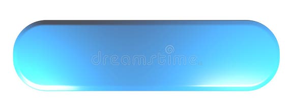 Blue Rounded Rectangle Push Button Empty - 3D Rendering Illustration ...