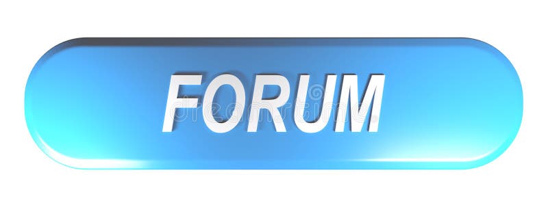 Blue Rounded Rectangle Push Button FORUM - 3D Rendering Stock ...