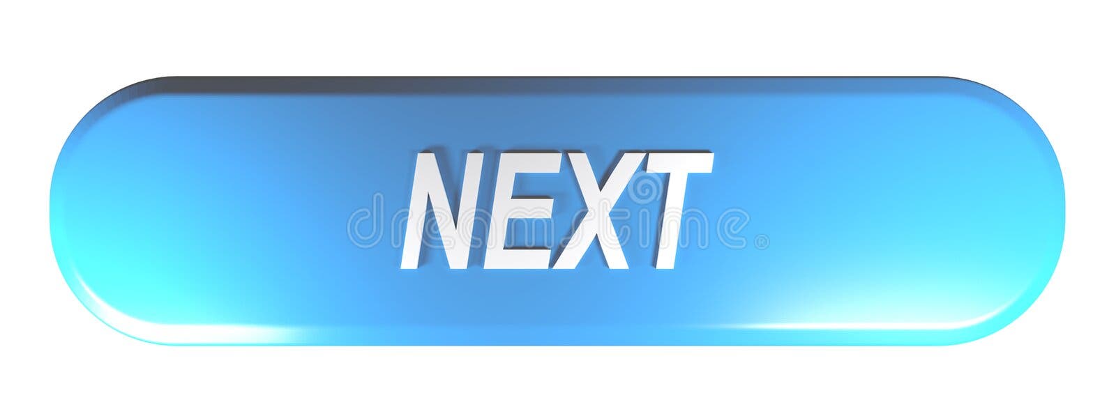 Blue Rounded Rectangle Push Button CONTINUE - 3D Rendering Illustration ...