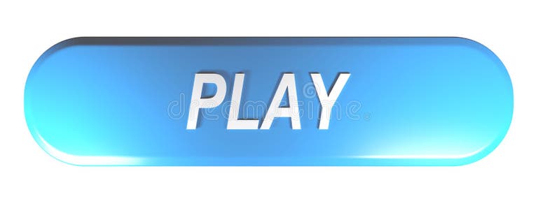 Blue Rounded Rectangle Push Button PLAY - 3D Rendering Stock ...