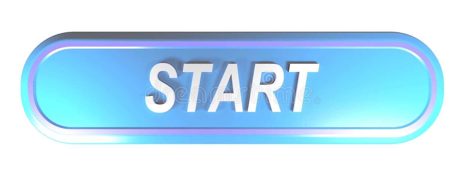 Blue Rounded Rectangle Push Button CONTINUE - 3D Rendering Illustration ...