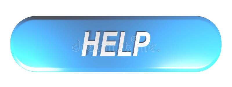 Blue Rounded Rectangle Push Button HELP - 3D Rendering Stock ...